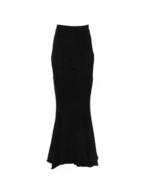 YEHUAFAN Drawstring Knitted Maxi Skirt