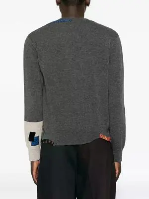 KHOKI Patchwork Design Crew Neck Sweater