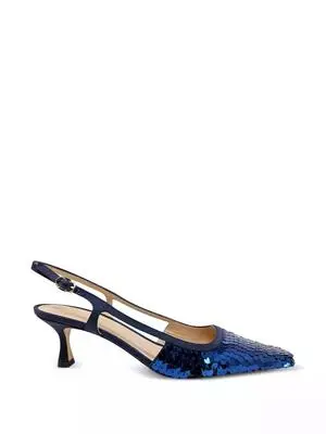 Roberto Festa Siviglia Sequin-embellished Snip-toe Slingback Pumps - Blue