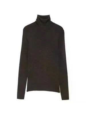 P.a.r.o.s.h Dark Wool Roll Neck Knit - Brown