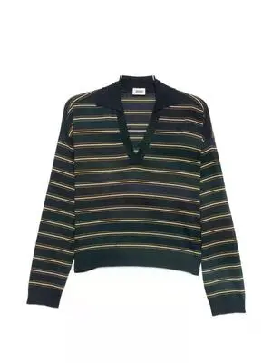 DRYKORN Striped V-neck Top - Blue