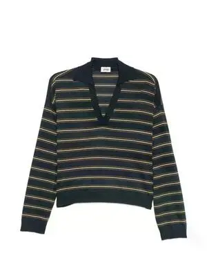DRYKORN Striped V-neck Long Sleeve Top