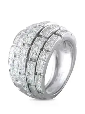 Cartier Maillon Panthère Diamond Ring In 18k White Gold