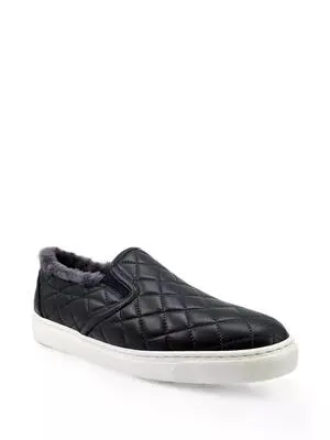 MADISON MAISON Quilted Shearling-trim Sneakers - Blue