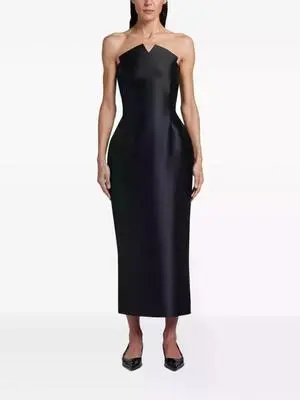 VIOLANTE NESSI Strapless Silk Maxi Dress