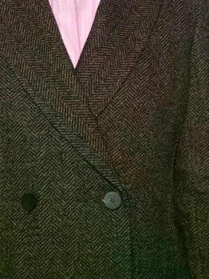 Harris Wharf London Herringbone Pattern Double-breasted Blazer
