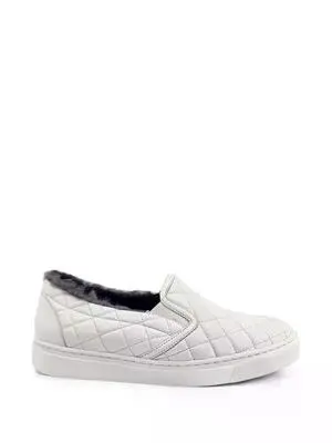 MADISON MAISON Quilted Shearling-lined Slip-on Sneakers - White