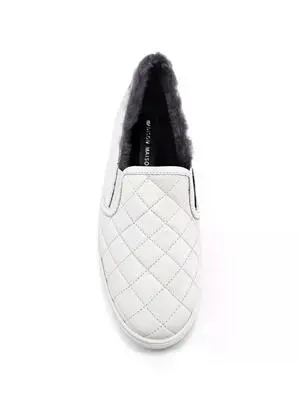 MADISON MAISON Quilted Shearling-lined Slip-on Sneakers - White