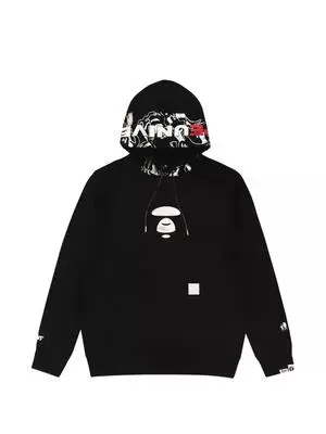 AAPE BY *A BATHING APE Moonface Logo-print Hoodie - Black