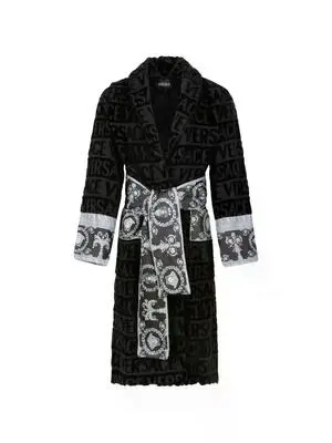 Versace Logo-print Dressing Gown - Black