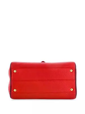 LOUIS VUITTON Double V Handbag In Calfskin With Monogram Canvas Satchel - Red