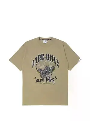 AAPE BY *A BATHING APE Moonface Graphic-print T-shirt - Neutrals