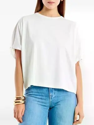 VICOLO Drawstring Sleeve T-shirt - White