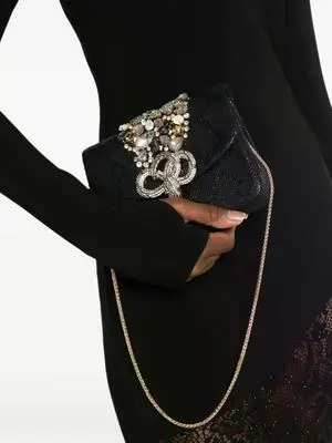 TWENTY FOURHAITCH Mini Crystal-embellished Snakeskin-effect Shoulder Bag
