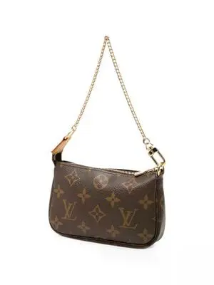 LOUIS VUITTON 2004 Monogram Mini Pochette Accessoires Handbag - Brown