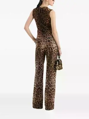 Dolce & Gabbana Leo Print Sleeveless Wool Top