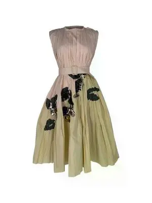 Bottega Veneta Colorblock Sequin Embellished Pleated Dress