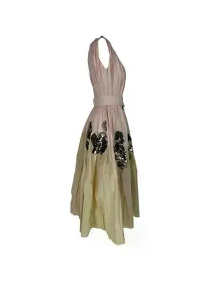 Bottega Veneta Colorblock Sequin Embellished Pleated Dress