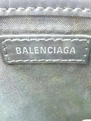 Balenciaga Canvas Navy Cabas Xs Satchel - White