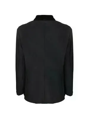 Giorgio Armani Velvet-collar Textured-finish Blazer
