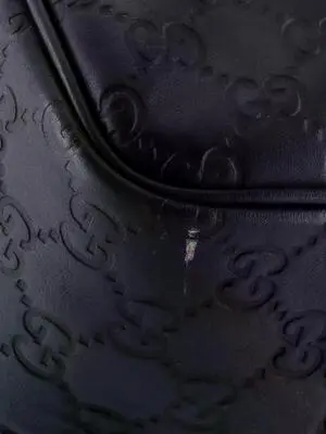 Gucci Joy Boston Bag Embossed Leather Medium Handbag - Blue