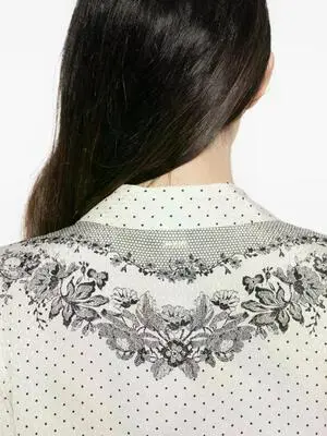 TWINSET Floral Print Polka Dot Blouse