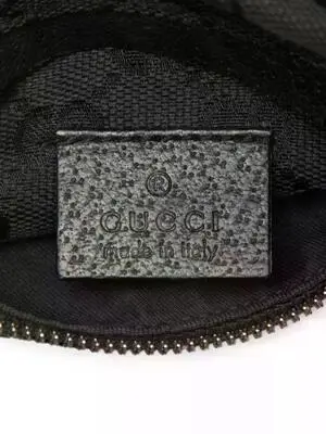 Gucci Gg Canvas Double Pocket Belt Bag - Black