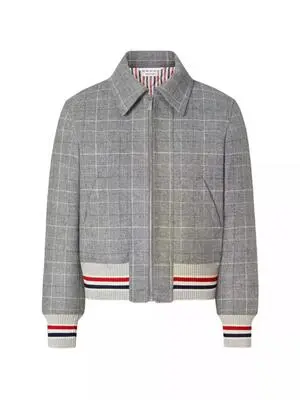 Thom Browne Windowpane Houndstooth Tweed Jacket - Grey