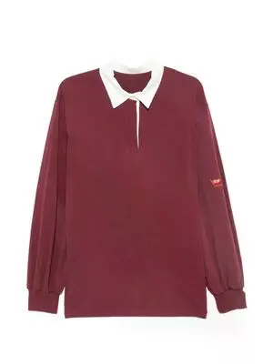 SYSTEM Embroidered Logo Polo Sweater