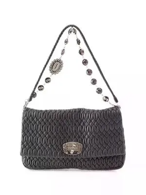 Miu Miu 2010-2026 Matelasse Nappa Crystal Chain Satchel - Black
