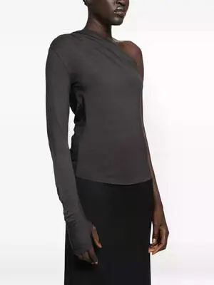 THOM KROM One-shoulder Draped Top - Grey