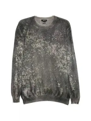 Avant Toi Fine Knit Crew Neck Long Sleeve Sweater - Grey