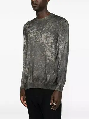 Avant Toi Fine Knit Crew Neck Long Sleeve Sweater - Grey