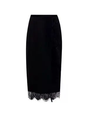TWINSET Lace-trim Pleated Midi Skirt