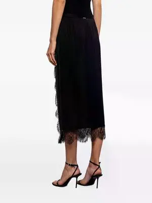 TWINSET Lace-trim Pleated Midi Skirt