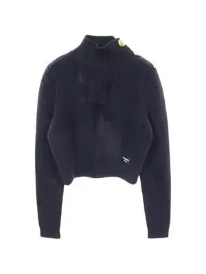 PRADA Prada Ribbed Turtleneck Sweater With Button Detail