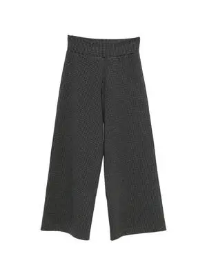 NIU Houndstooth-pattern Wide-leg Trousers - Grey