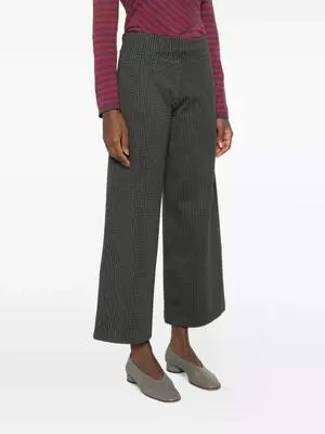 NIU Houndstooth-pattern Wide-leg Trousers