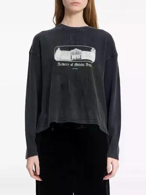ANN DEMEULEMEESTER Graphic-print Waffle-knit T-shirt