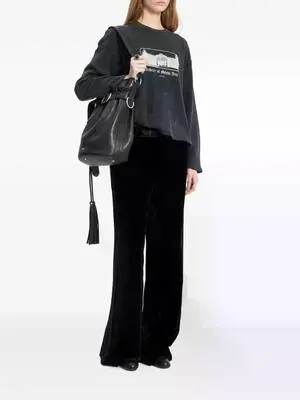 ANN DEMEULEMEESTER Graphic-print Waffle-knit T-shirt