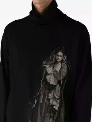Yohji Yamamoto Graphic-print Turtleneck T-shirt