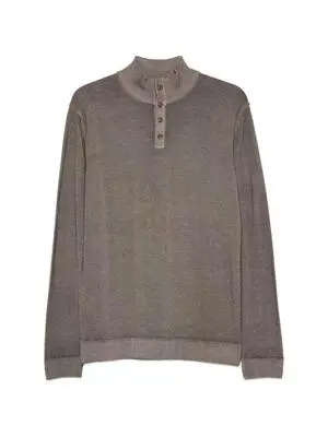 DANIELE FIESOLI Button-fastening High-neck Knit - Brown