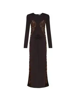 VIOLANTE NESSI Mengoni Ruched Gown - Brown