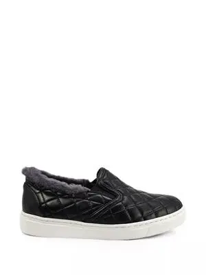 MADISON MAISON Quilted Shearling Trimmed Slip-on Sneakers - Black