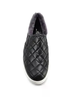 MADISON MAISON Quilted Shearling Trimmed Slip-on Sneakers - Black