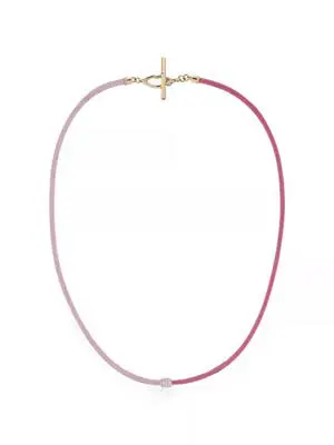 EDINA KISS Sapphire Cord Necklace With Diamond And Sapphire Pendant - Gold