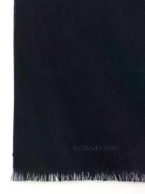 Corneliani Diagonal-weave Frayed Scarf - Grey