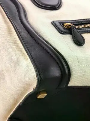 Celine Luggage Bag Canvas And Leather Mini Satchel