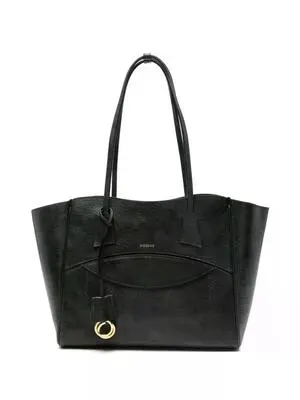 HIDESINS Grainy Leather Tote Bag With Top Handles - Green