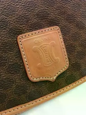 Celine 2014 Macadam Coated Canvas Crossbody Bag